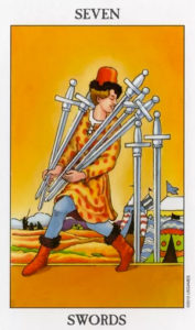Seven of Swords Tarot Card Meaning (Upright & Reversed) – Sibyl Tarot